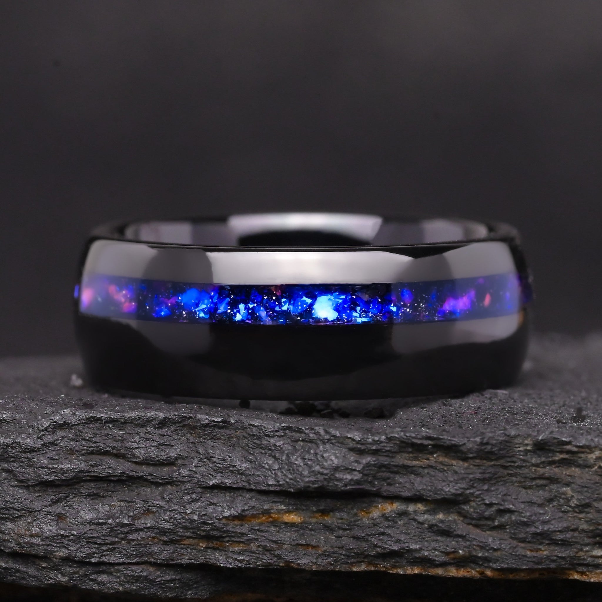 Stellar - Ring for Men | Tungsten & Mist Inlay